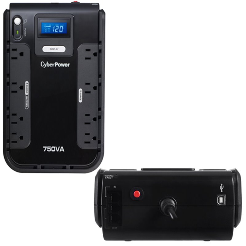 NO BREAK CYBERPOWER INTELLIGENT LCD CP750LCD 750VA/420W DE ESCRITORIO 8 ...