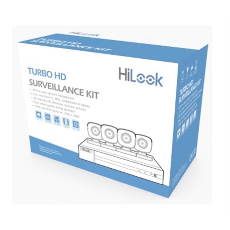 HILOOK BY HIKVISION KIT DVR 4 CANALES TURBOHD 1080P 4 CAMARAS BULLET ...