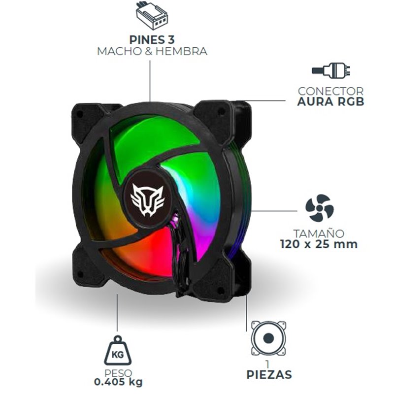 Ventilador Balam Rush 120mm Negro Eolox Blaze EX50 ARGB borde led ...